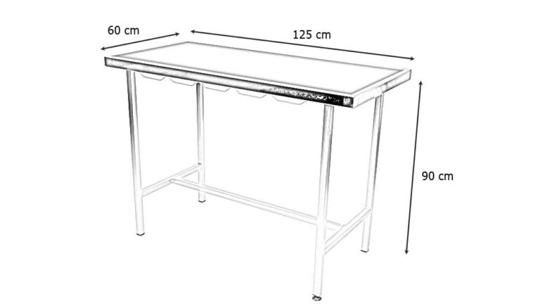 Consultation table with carpet top and frame - Vetinox