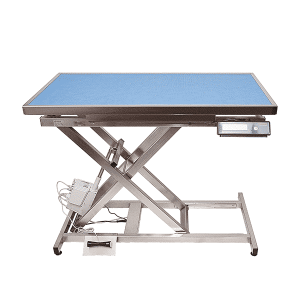 Electric consultation table with carpet and frame with integrated ...