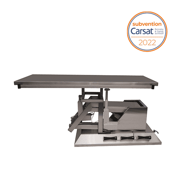 Surgery table with flat tray, wheels and 3rd direction - Vetinox