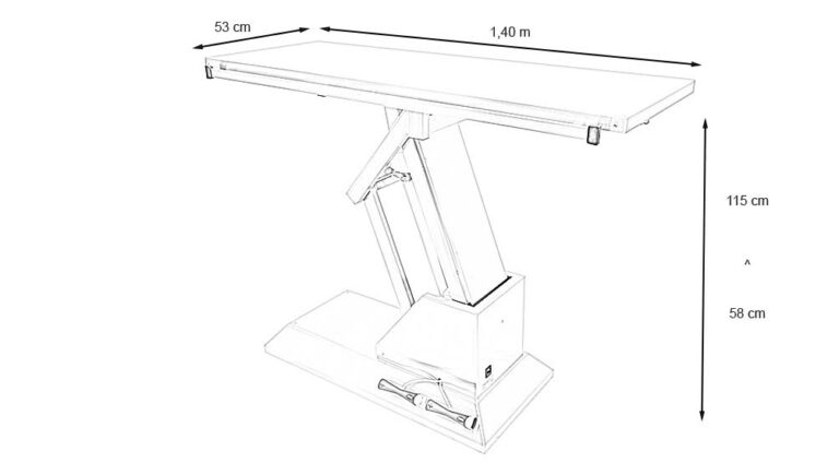 Veterinary surgery table with evacuation tray - Vetinox