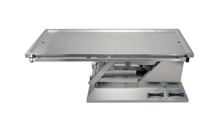 Veterinary surgery table with evacuation tray - Vetinox