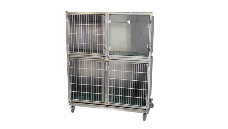 Set of 3 stainless steel veterinary cages (1C + 1B + 1B hole) - Vetinox